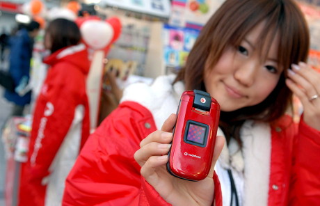 Vodafone Employee Holds Mobile Handset Vodofone Editorial Stock Photo ...