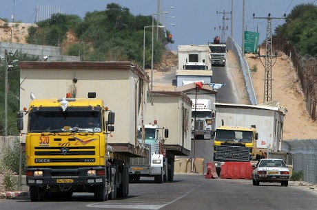 Five Israeli Transport Trucks Carrying Mobile Editorial Stock Photo ...
