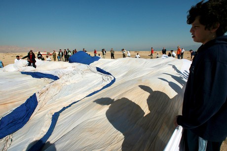 Israeli School Children Unfurl Huge Isralei Editorial Stock Photo ...