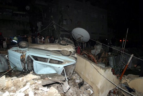 Palestinians Look Rubble Fivestorey Building After Editorial Stock ...