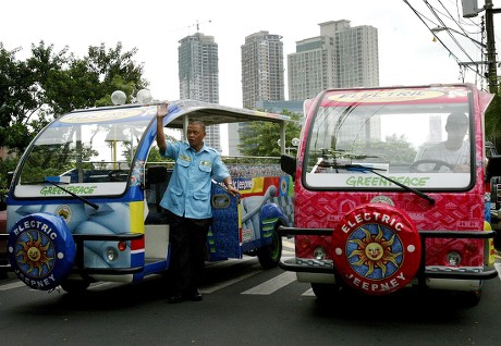 Two Philippine Assembled Electricpowered Jeepneys Start Editorial Stock ...