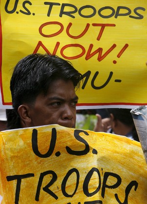 Filipino Protester Displays Protest Placard During Editorial Stock ...