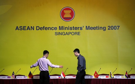 Organizers Make Adjustments Stage Backdrop Asean Editorial Stock Photo ...
