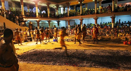 Hindu Devotee Running Across Bed Burning Editorial Stock Photo - Stock ...