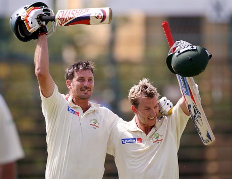 Australian Batsman Michael Kasprowicz L Cdelebrates Editorial Stock ...