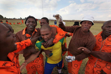 Inmates Hug Brazil Striker After He Editorial Stock Photo - Stock Image ...