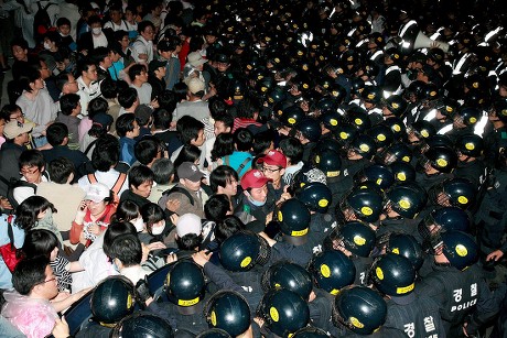 Protester Seen They Face Riot Police Editorial Stock Photo - Stock ...