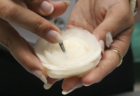 Thai Student Finishes Carving Flower Radish Editorial Stock Photo ...
