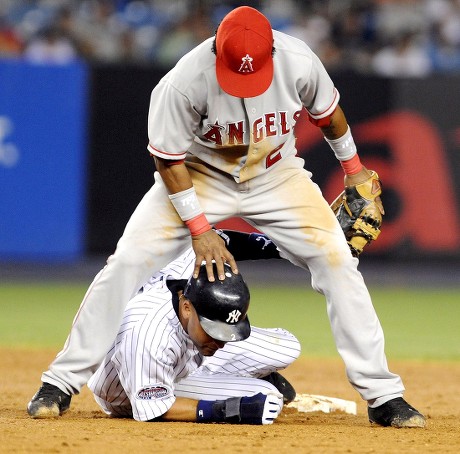 Angels Erick Aybar Tries Not Land Editorial Stock Photo - Stock Image | Shutterstock