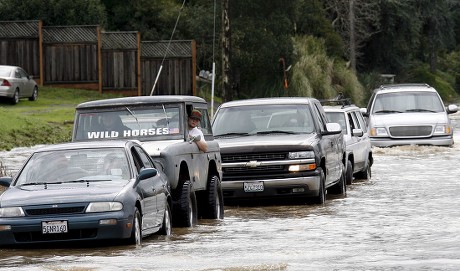 Fourwheel Truck Pushes Stranded Vehicle Out Editorial Stock Photo ...