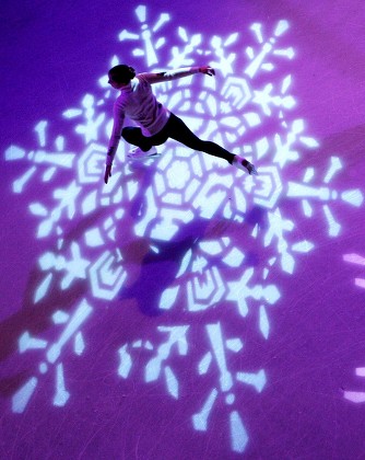 Figure Skater Passes Through Snowflake Spotlight Editorial Stock Photo ...