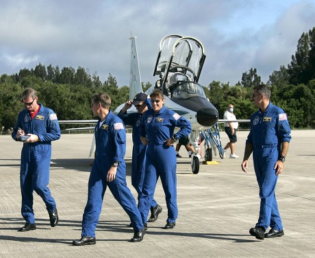 Sts115 Crew Members Walk Over Tak Editorial Stock Photo - Stock Image ...