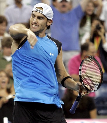 Robby Ginepri Us Celebrates After Defeating Editorial Stock Photo ...