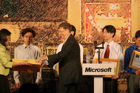 Microsoft Chairman Bill Gates Hands Out Editorial Stock Photo - Stock ...