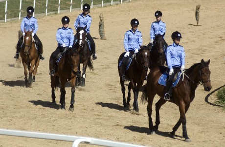 Policewomen Train Patrol On Horseback Dalian Editorial Stock Photo ...