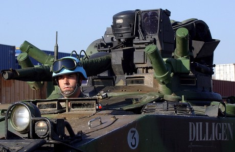 French U N Peacekeeper Drives Armored Editorial Stock Photo - Stock ...