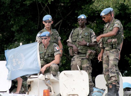 French United Nations Soldiers Wait Beirut Editorial Stock Photo ...