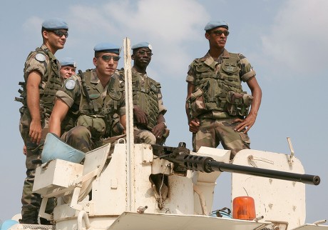 French United Nations Soldiers Wait Beirut Editorial Stock Photo ...