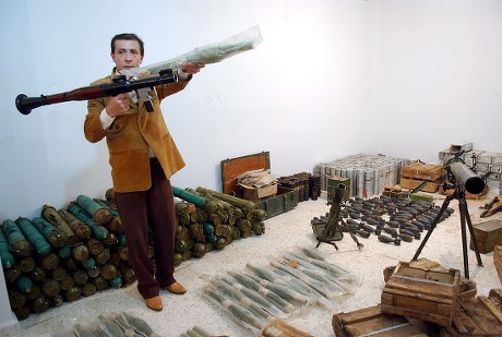 Lebanese Explosives Expert Holds Armaments Among Editorial Stock Photo ...
