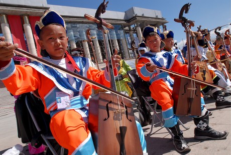 Mongolian Children Perform During Unveiling Ghengis Editorial Stock ...