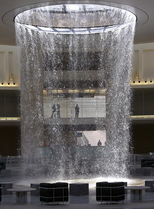 Huge Waterfall Rotunda Plaza Area Departure Editorial Stock Photo ...
