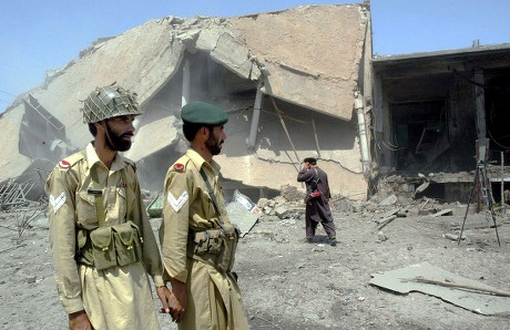 Pakistani Paramilitary Soldier Look Demolished Building Editorial Stock ...