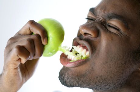 Model Released Black Man Eating Apple Editorial Stock Photo - Stock ...