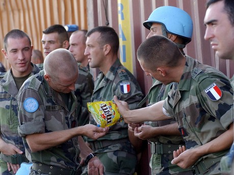 French U N Peacekeeper Gives Sweets Editorial Stock Photo - Stock Image ...