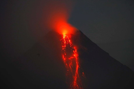 Lava Flows On Slope Mayon Volcano Editorial Stock Photo - Stock Image ...