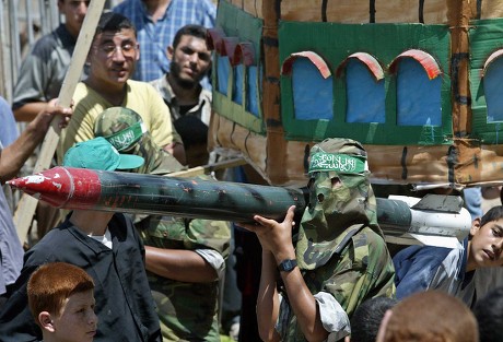 Hamas Masked Militant Holds Makeshift Mortar Editorial Stock Photo ...