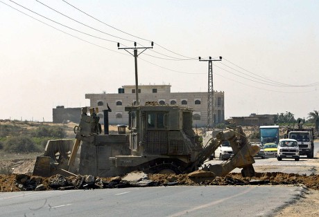 Israeli Bulldozer While Blocking Coastal Road Editorial Stock Photo ...
