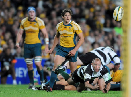 Barbarians Chis Whitaker Clears Ball During Editorial Stock Photo ...