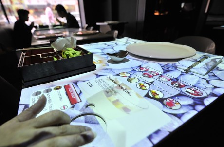 Customer Uses Virtual Menu Inamo Restaurant Editorial Stock Photo ...