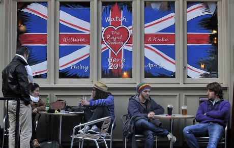 Customers Enjoy Pint Outside Pub During Editorial Stock Photo - Stock ...
