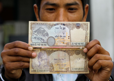 Man Holding New Nepalese Banknote Top Editorial Stock Photo - Stock ...