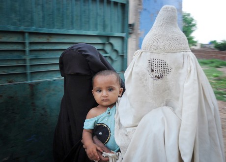 Women Wearing Traditional Burqa Arrive Food Editorial Stock Photo ...