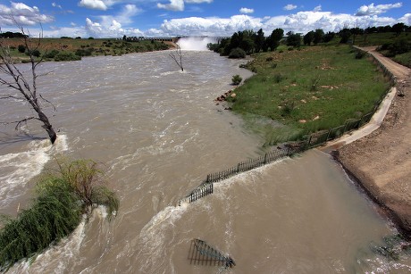 Fence Lies Broken Water Overflowing Vaal Editorial Stock Photo - Stock ...