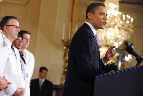 Us President Barack Obama Healthcare Professionals Editorial Stock ...