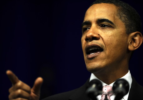 Us President Barack Obama Gestures During Editorial Stock Photo - Stock ...