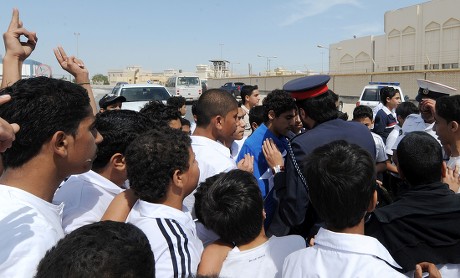 Policeman Stands Amid Bahraini Students During Editorial Stock Photo ...