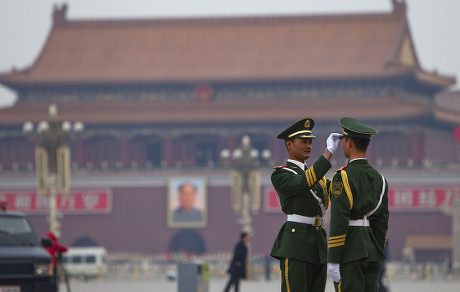 Officers Peoples Liberation Army Pla Adjust Editorial Stock Photo ...
