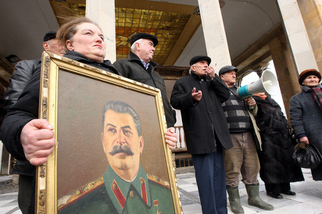 Georgian People Stand Museum Soviet Dictator Editorial Stock Photo ...