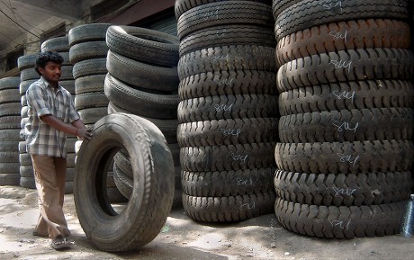 Worker Tyre Retreading Shop Piles Truck Editorial Stock Photo - Stock ...