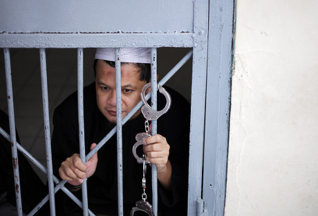 Indonesian Militant Abdullah Sunata Sits Behind Editorial Stock Photo ...