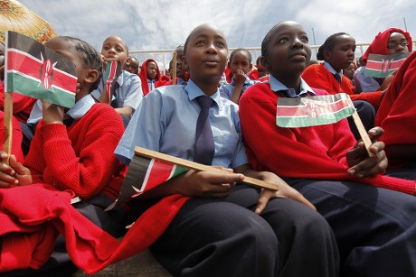School Children Holding Kenyan National Flags Editorial Stock Photo ...