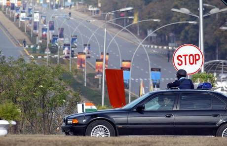 Motorcade Indian Prime Minister Heading Convention Editorial Stock ...