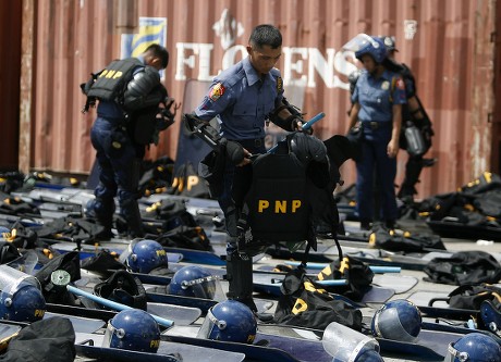 Filipino Anti Riot Police Wear Protective Editorial Stock Photo - Stock ...