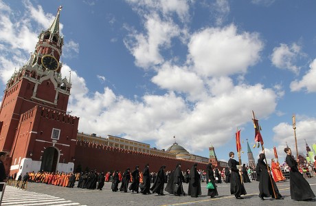Russian Orthodox Church Priests Monks Walk Editorial Stock Photo ...