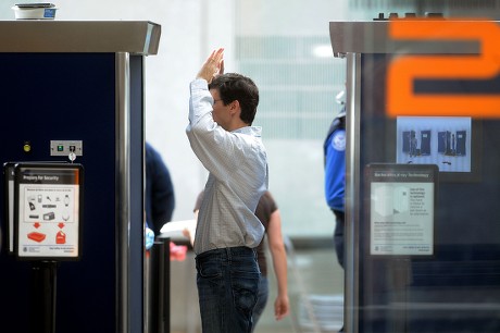 Passenger Goes Through Fullbody Scan Security Editorial Stock Photo ...