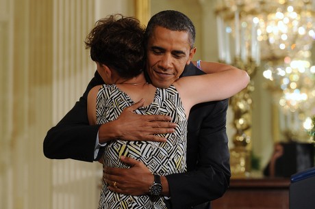 Us President Barack Obama Embraces Amy Editorial Stock Photo - Stock ...
